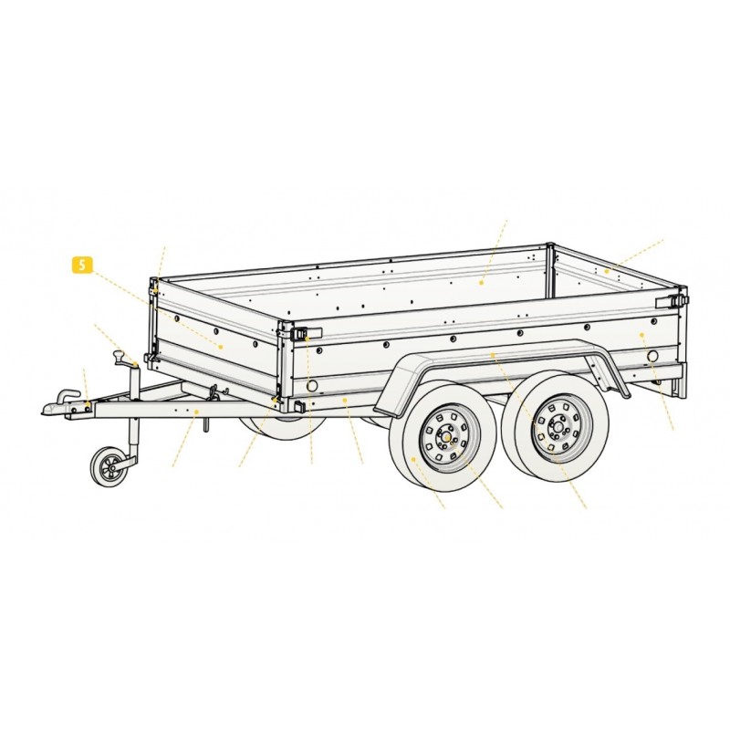 Ridelle nue avant / arrière pour remorque LIDER TOLEDE 39550 ...