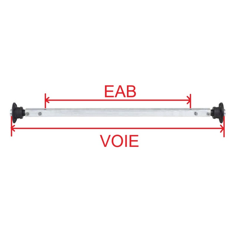 Essieu plus droit non freiné ALKO 750 KG EAB 950 - Accessoires ...