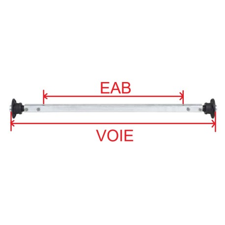 Essieu plus droit non freiné ALKO 750 KG EAB 1000 - Accessoires ...